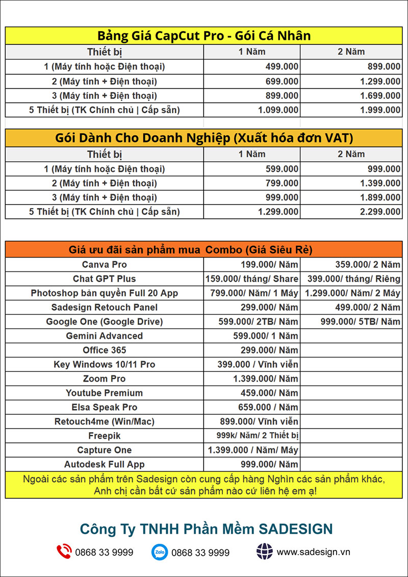 Tài khoản CapCut Pro bản quyền chính hãng